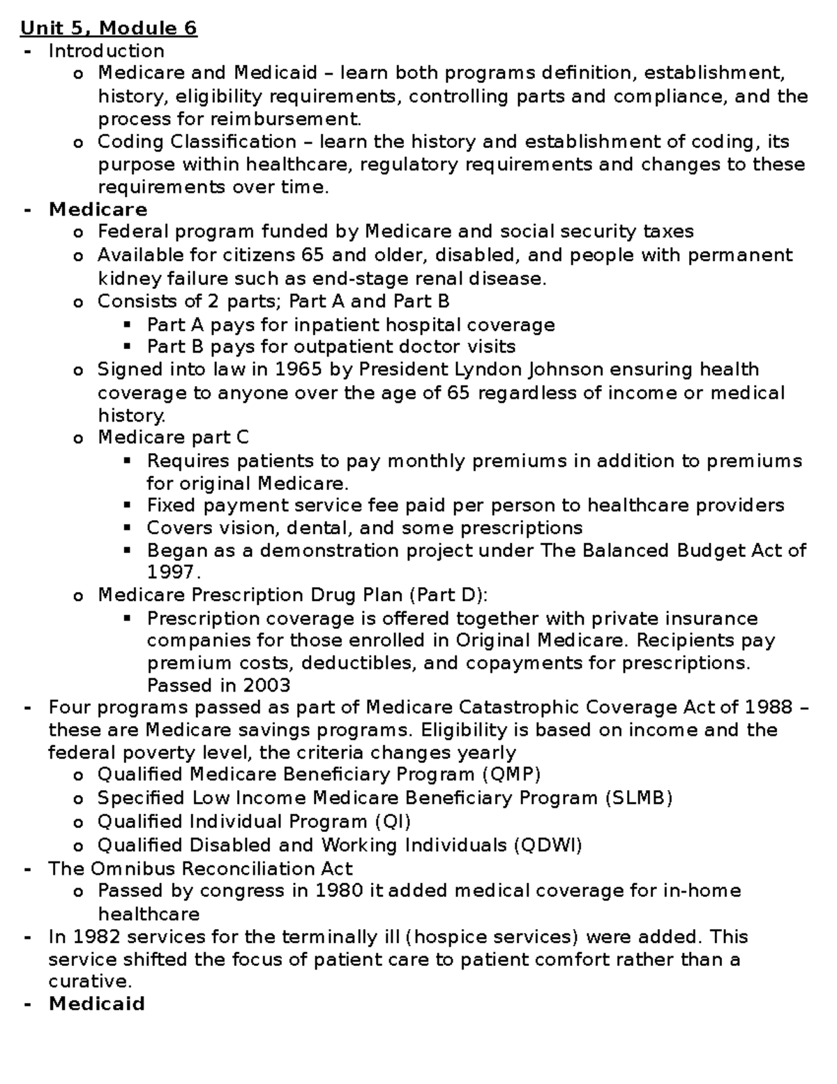 Unit 5, Module 6 - Notes - study guide points - Unit 5, Module 6 ...