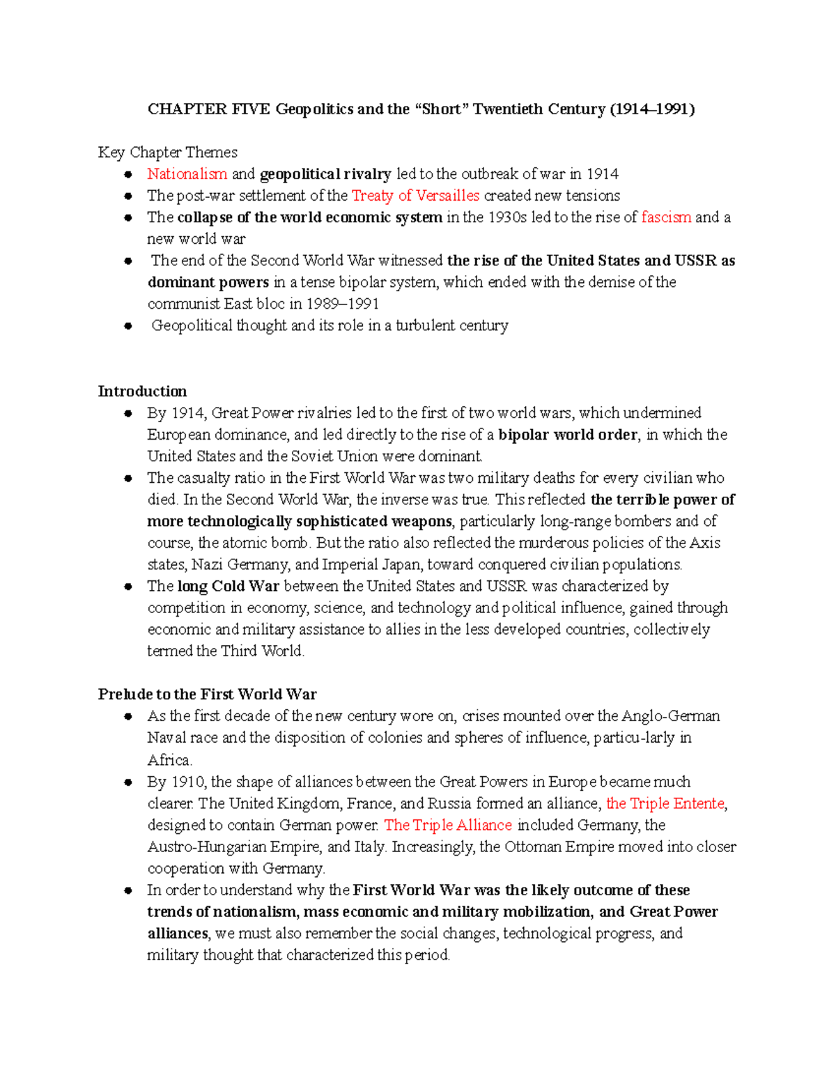 Geography - chapter 5 - CHAPTER FIVE Geopolitics and the “Short ...