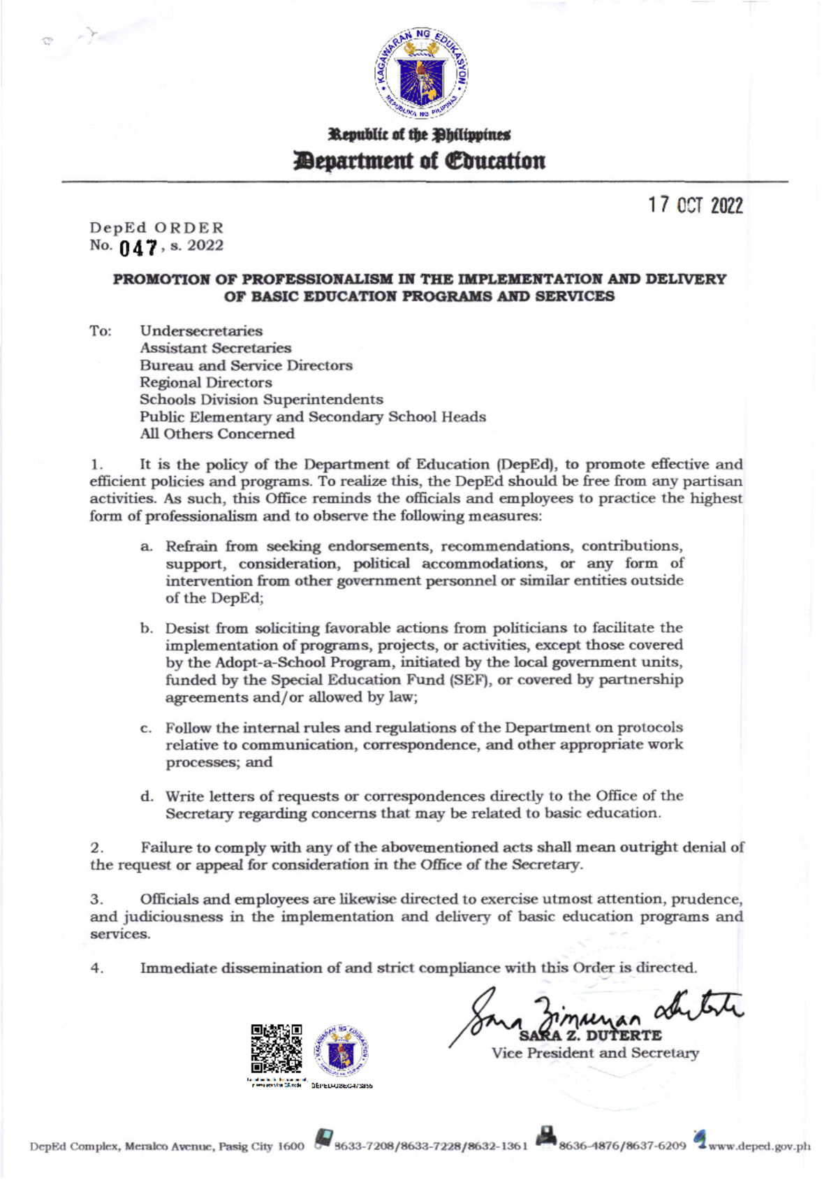 4. Promotion of Professionalism in the Implementation and Delivery of ...