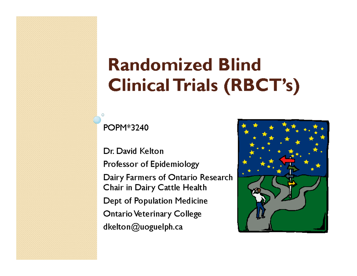 1. RCT - Notes for the class - Randomized Blind Clinical Trials (RBCT’s ...