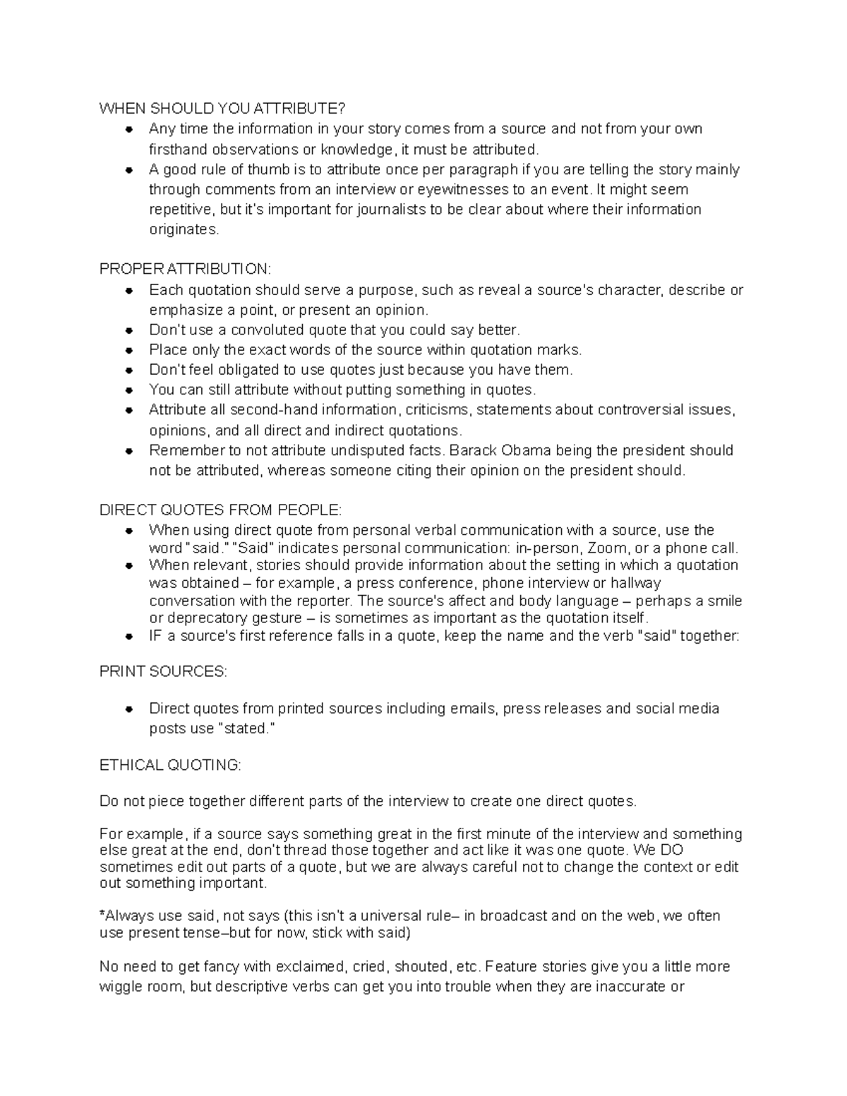 Attributions AND Quotations - WHEN SHOULD YOU ATTRIBUTE? Any time the ...