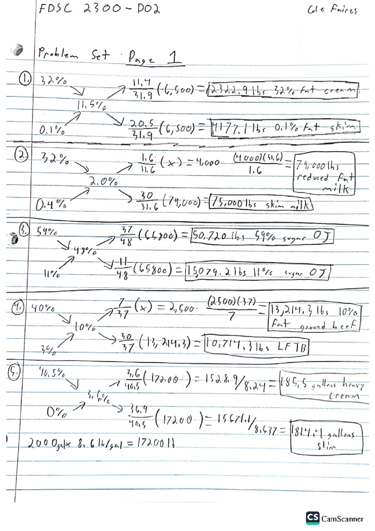 FDSC 2300-D02 Problem Set - FDSC 2300 - CamScanner CamScanner - Studocu