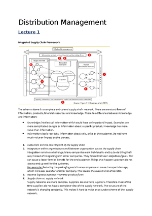 Chapter 1 and 2 distribution management - Chapter 1 supply chain ...