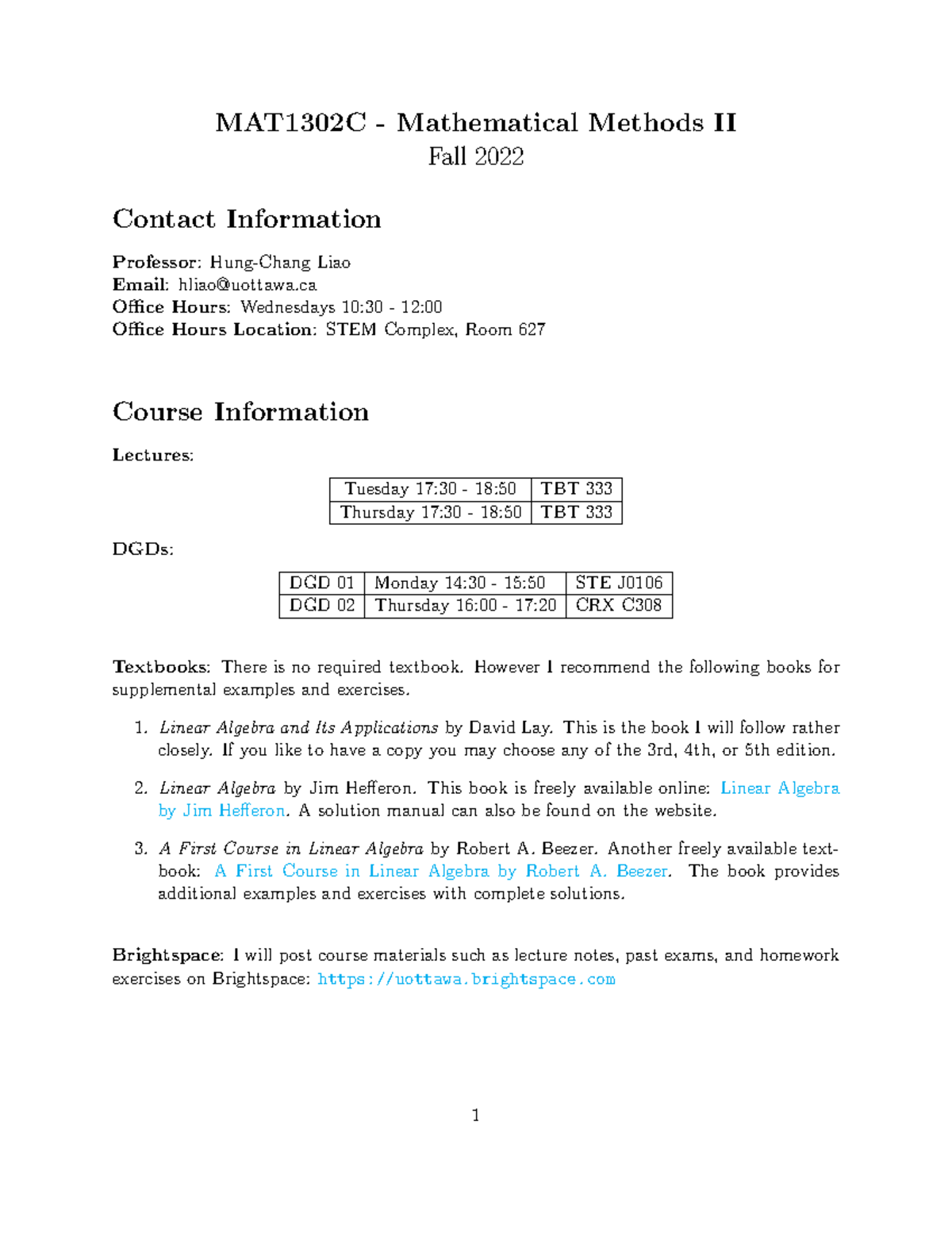 MAT1302C Fall2022 Syllabus - MAT1302C - Mathematical Methods II Fall ...