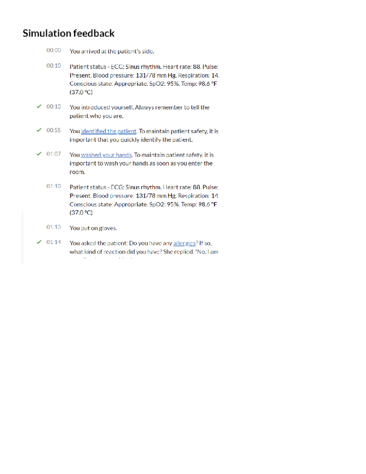 V Sim Edith Jacobson - Simulation feedback 00:00 You arrived at the ...