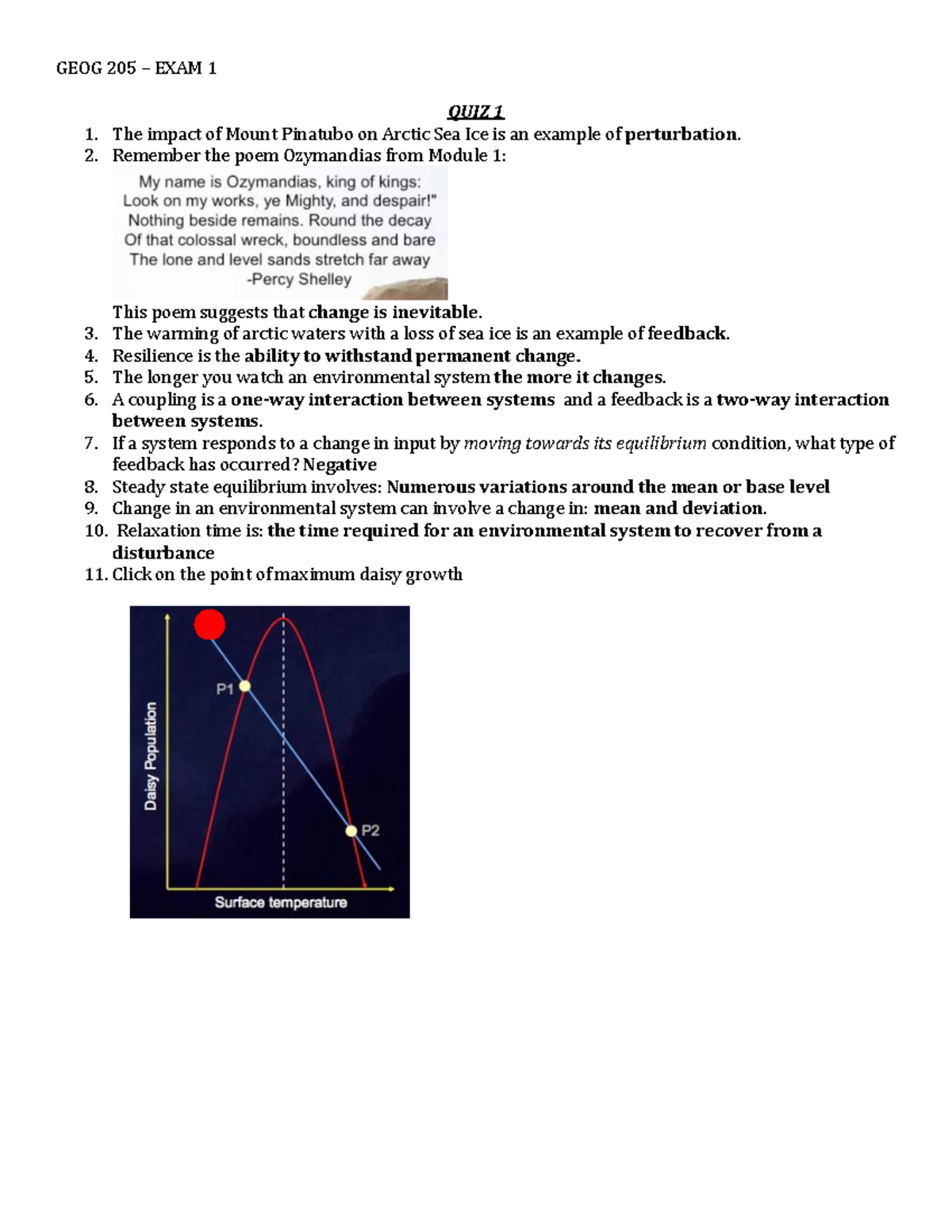 Geog 205 | Exam One Review | Modules 1 - 13 - GEOG 205 EXAM 1 QUIZ 1 1 ...