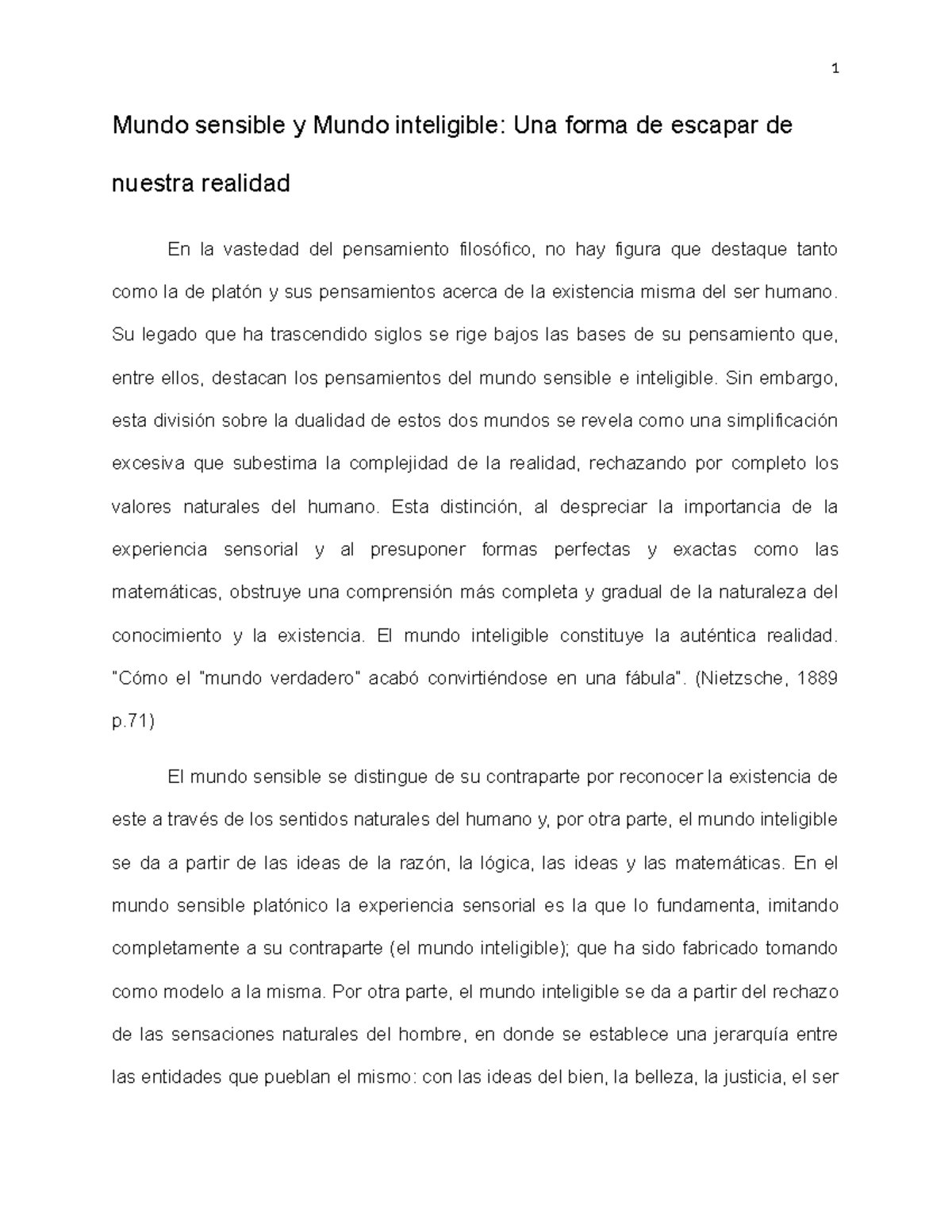 Mundo sensible y Mundo inteligible - Su legado que ha trascendido ...