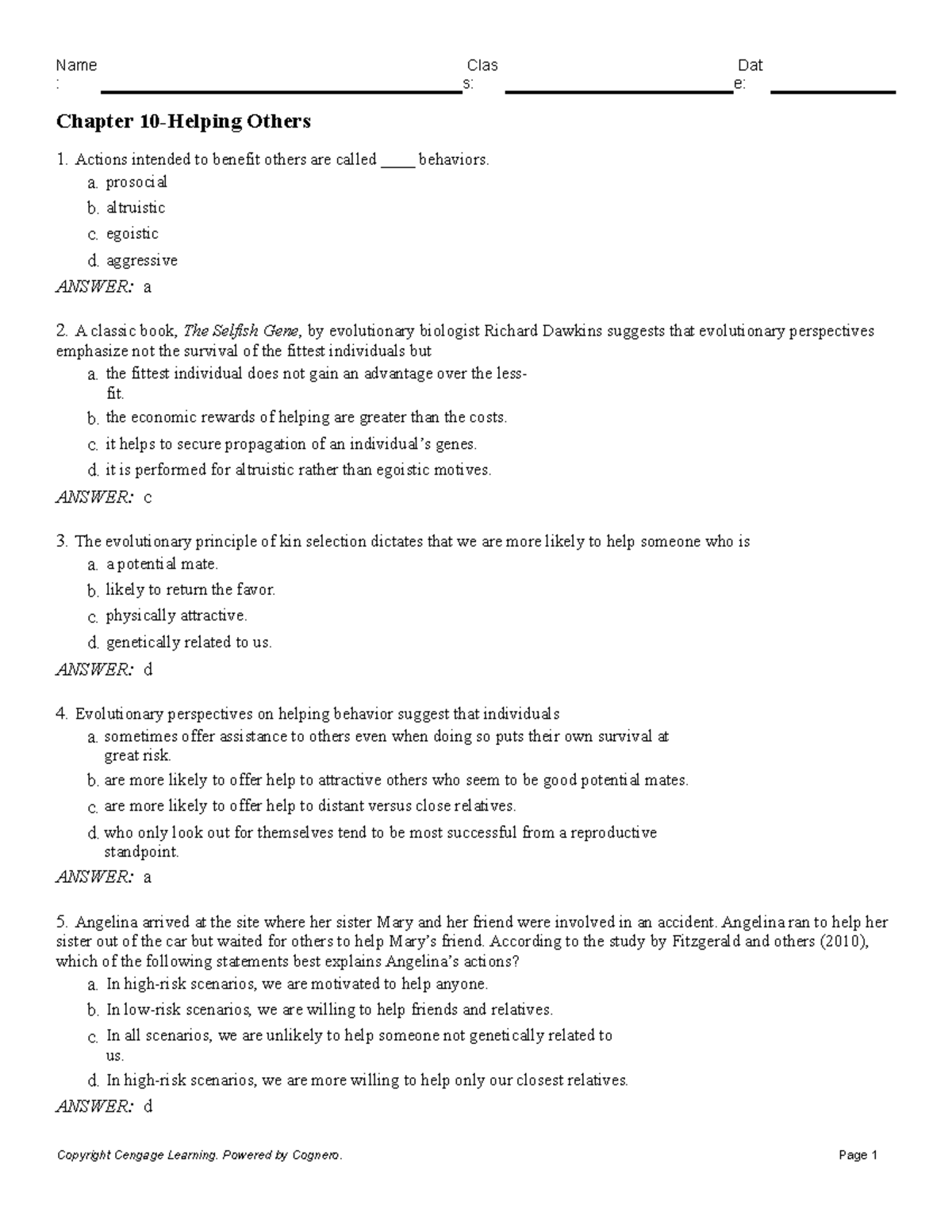 Chapter 10 Helping Others - PSYC2020U - Ontario Tech University - Studocu