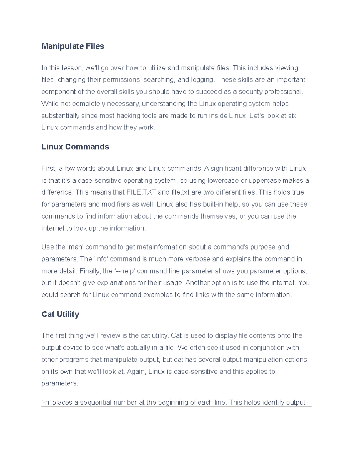 12.6.1 Manipulating Files - Manipulate Files In this lesson, we'll go ...