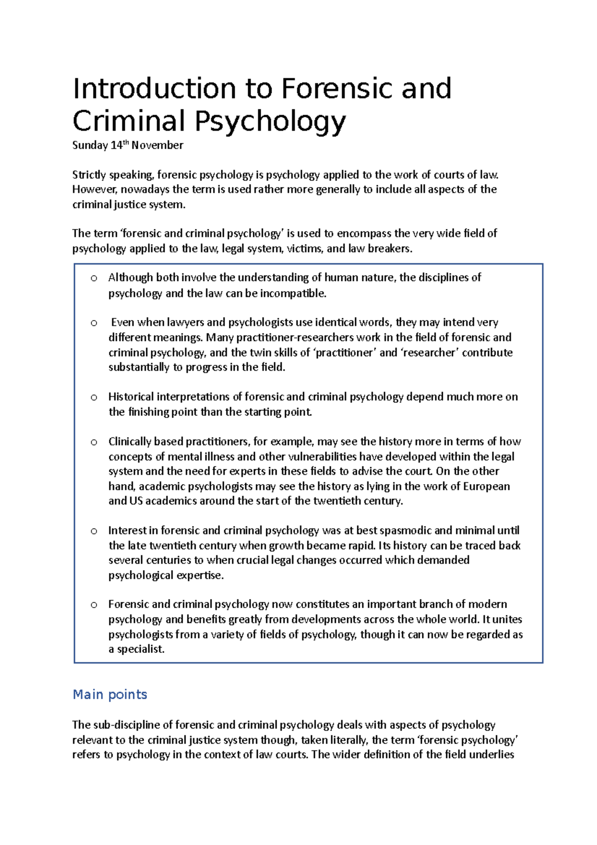 What is forensic and criminal psychology - Introduction to Forensic and ...