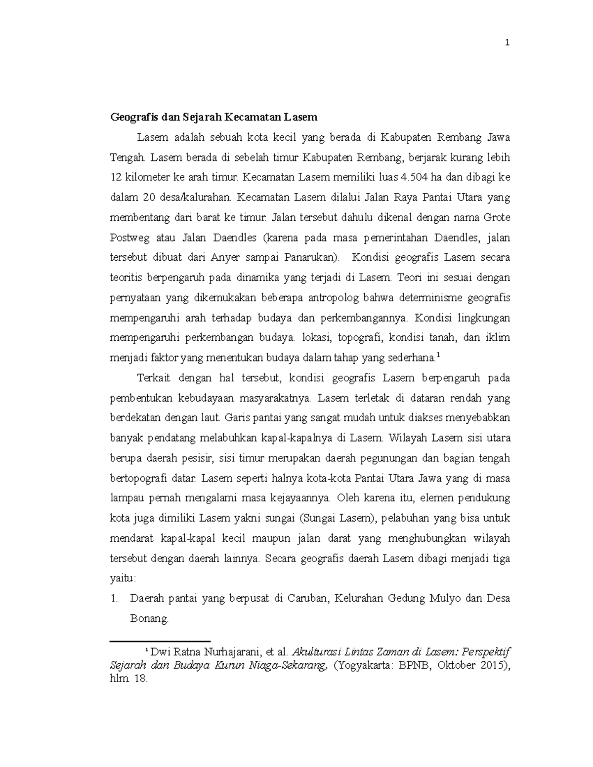 Geografis dan Sejarah Kecamatan Lasem - Lasem berada di sebelah timur ...