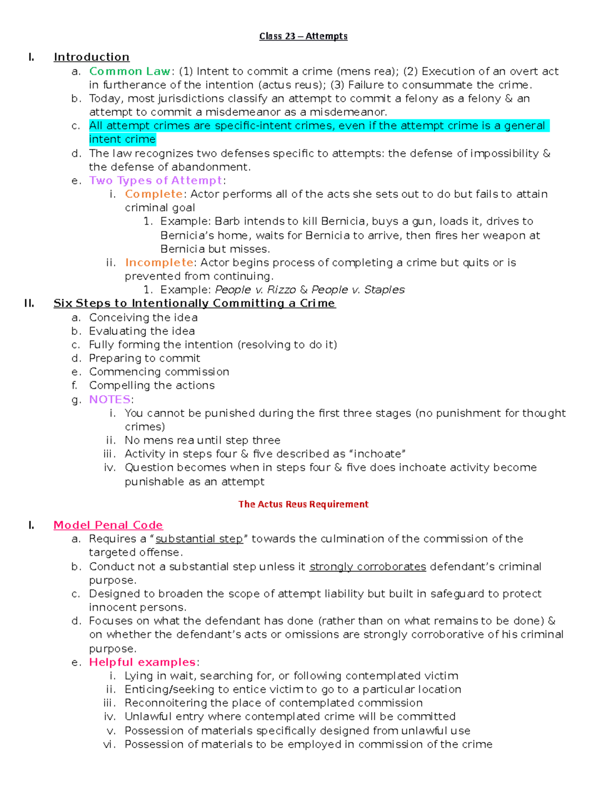 Class 23 – Attempts - Lecture notes 23 - Class 23 – Attempts I ...
