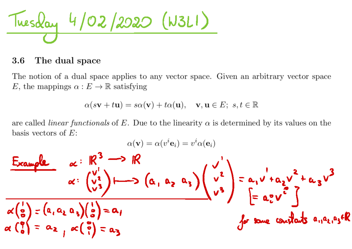 Wk3 - lecture 1 - tesday4/02/220(W Example a: IR ' → IR x : ( l→ (a , a ...