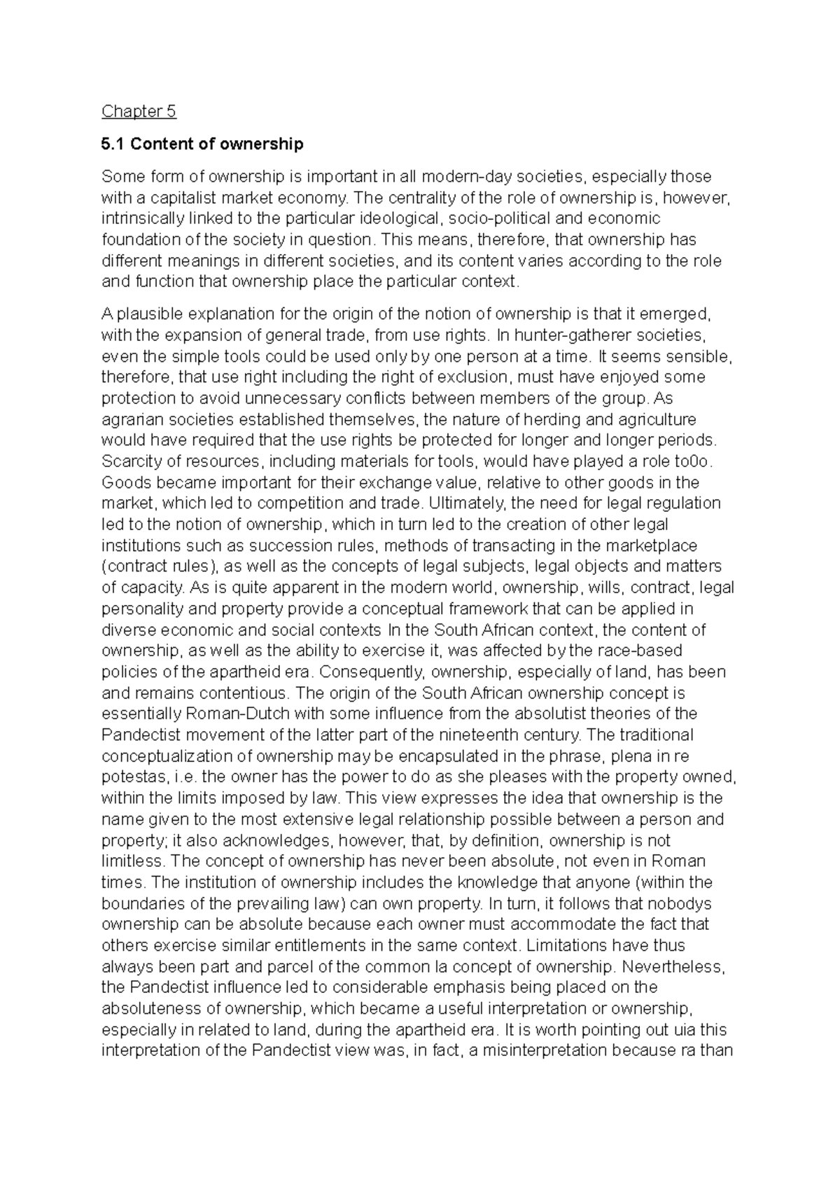 Chapter 5 - notes - Chapter 5 5 Content of ownership Some form of ...