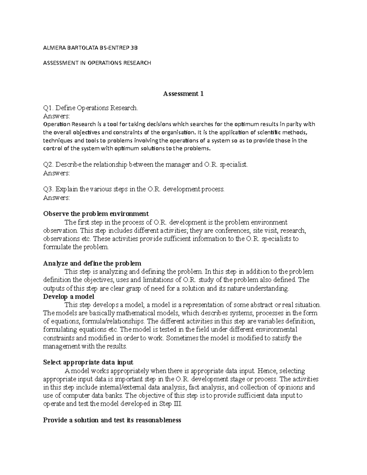 Operations Research M-2 BS- Entrep 3B - ALMERA BARTOLATA BS-ENTREP 3B ...