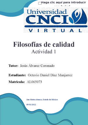 Proyecto Modular Filosofia Y Proseso DE Manufactura Y Materiales - Filosofías de calidad - Studocu