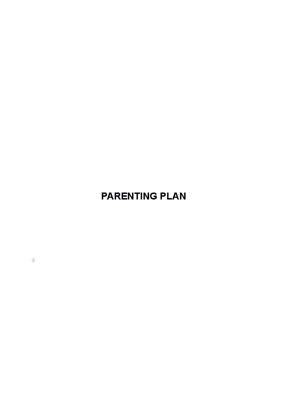 Divorce - Parenting PLAN 1 - PARENTING PLAN PARENTAL UNDERTAKING We ...