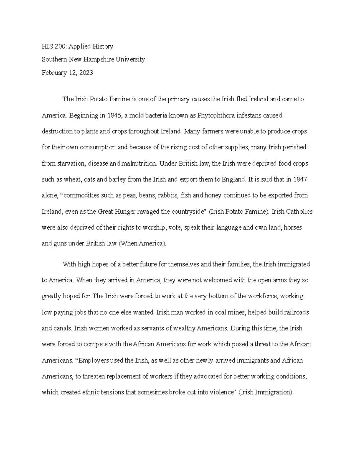 HIS 200 Module Six Historical Analysis Essay Progress Check 2 - HIS 200 ...