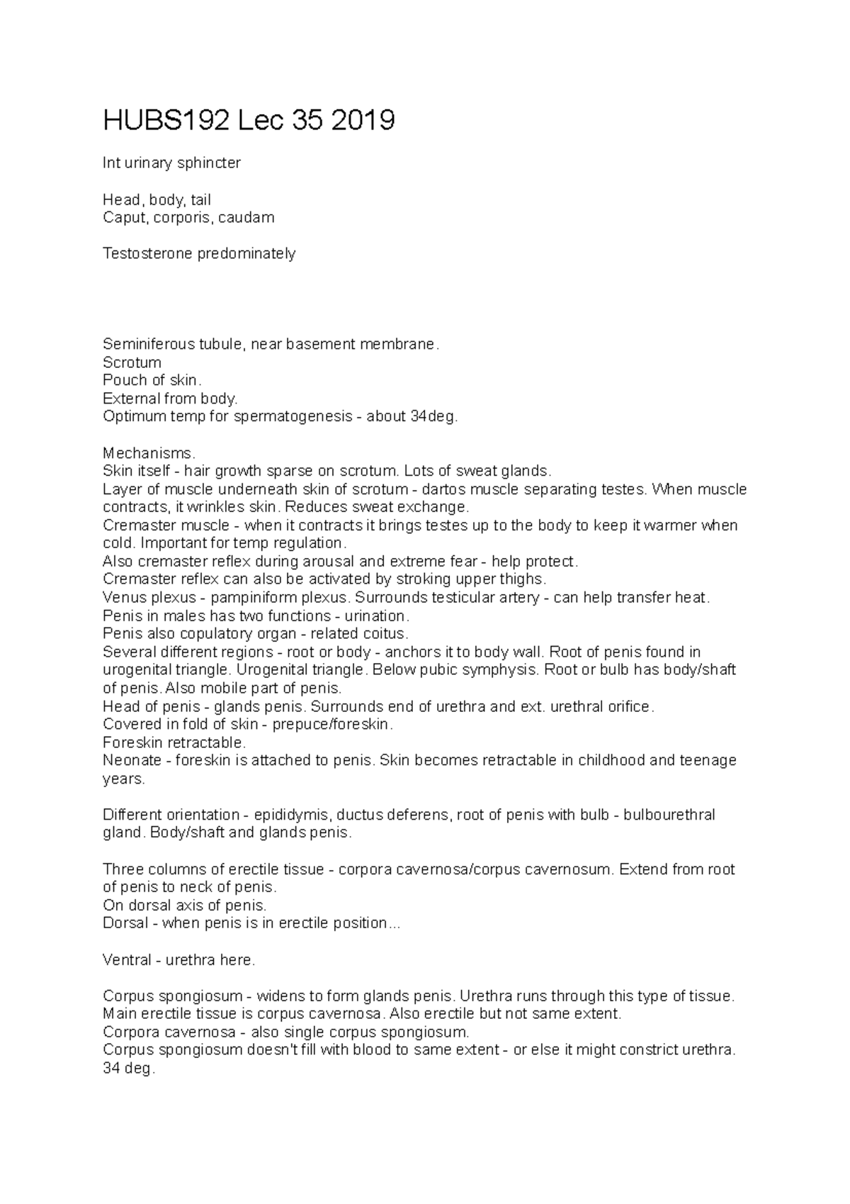 HUBS192 Lec 35 2019 - Lecture notes 35 - HUBS192 Lec 35 2019 Int ...