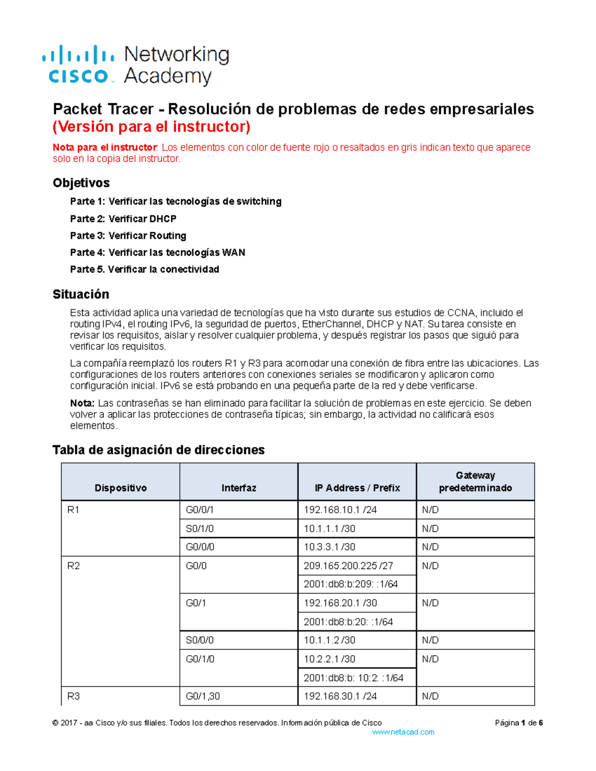 12.5.13 Packet Tracer - Troubleshoot Enterprise Networks - ILM - (Versión para el instructor ...
