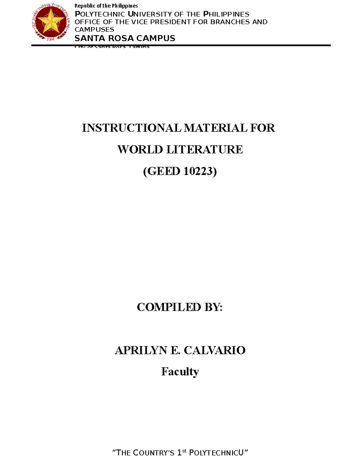 IM-World-Literature powerpoint presentation year 2022 - INSTRUCTIONAL ...