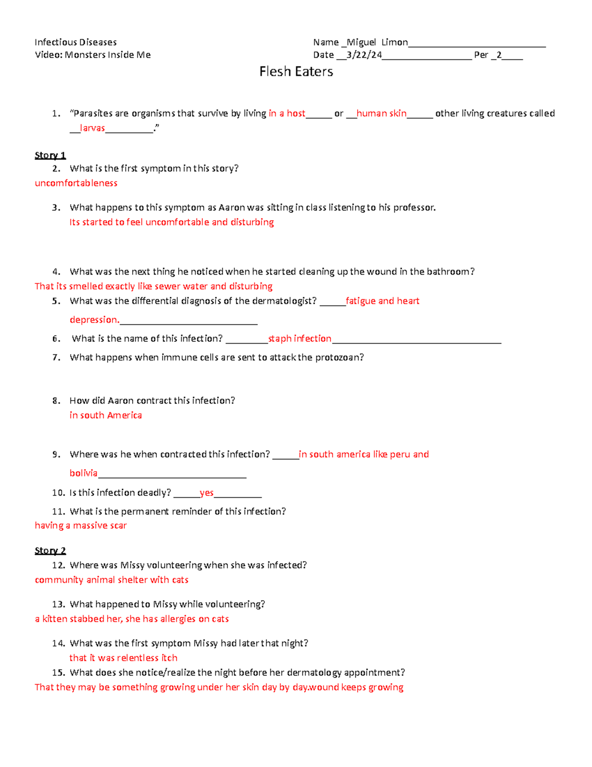 Monsters inside me - need answers - Infectious Diseases Name Miguel ...