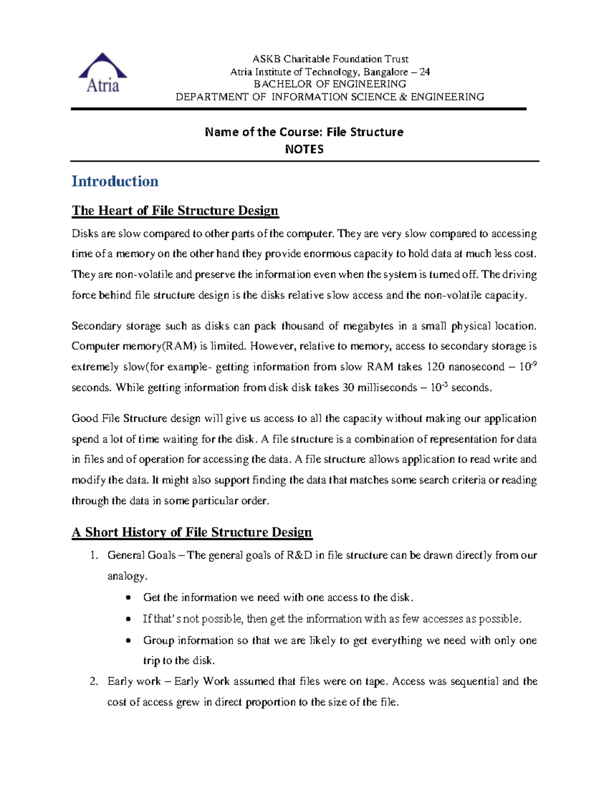Module 1- FS-Notes - Atria Institute of Technology, Bangalore 3 24 ...