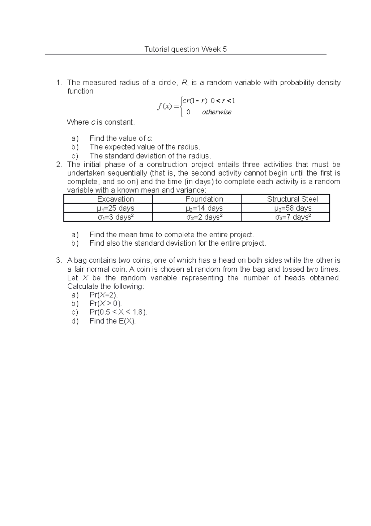 Tutorial+questions+Week+5 - Tutorial question Week 5 1. The measured ...