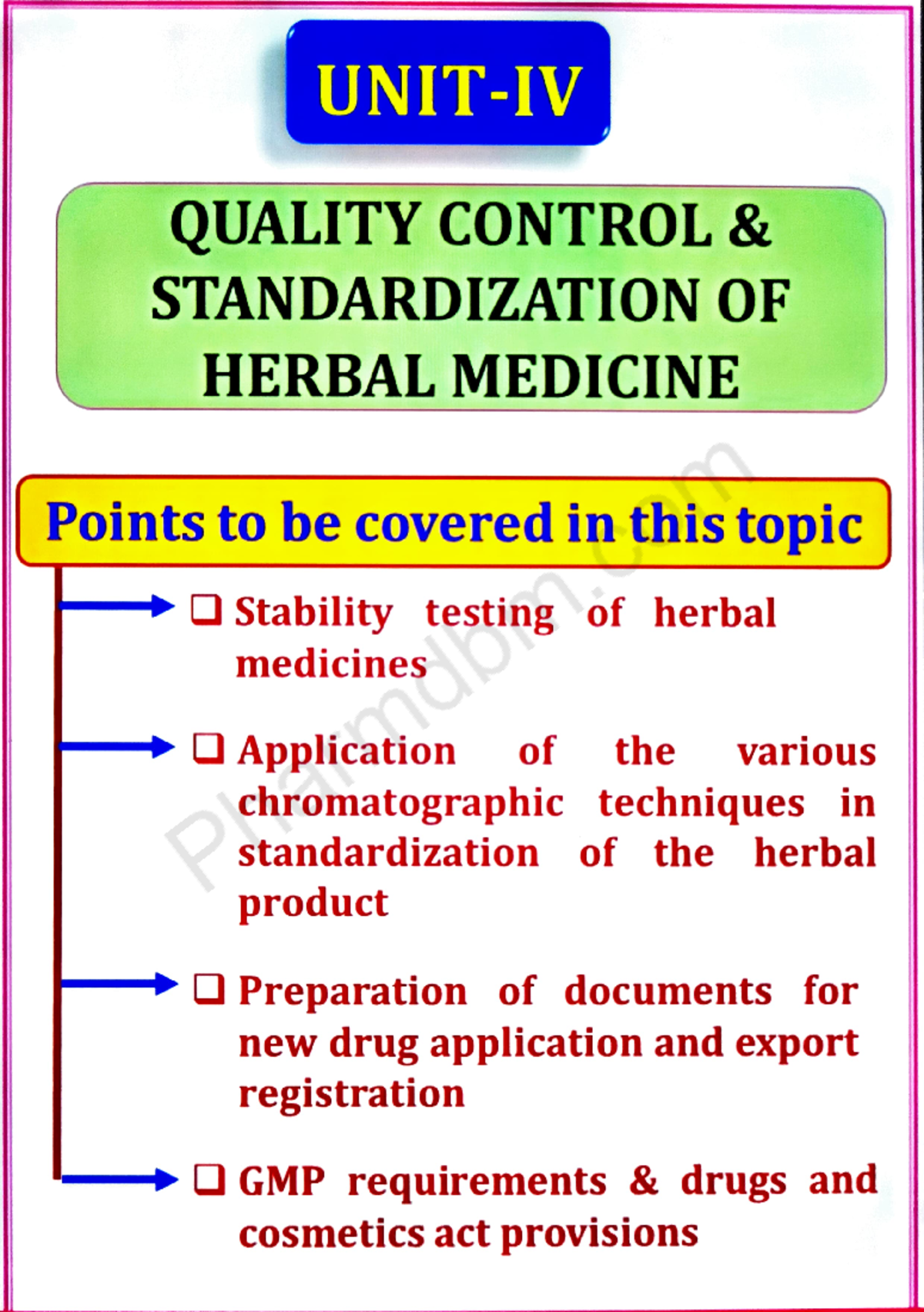 QC and Standardization of Herbal unit 4 - B. Pharmacy - Studocu