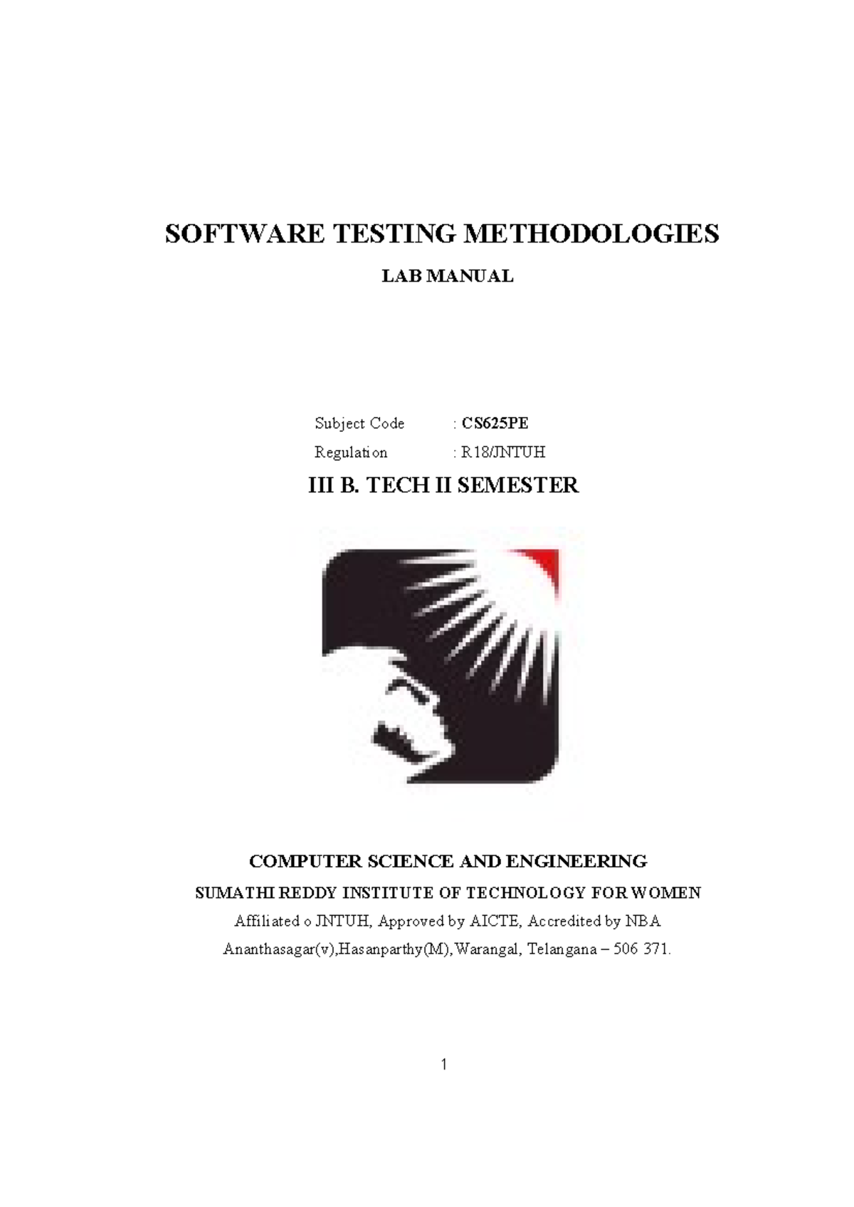 Stm lab manual-2021-22 - SOFTWARE TESTING METHODOLOGIES LAB MANUAL ...