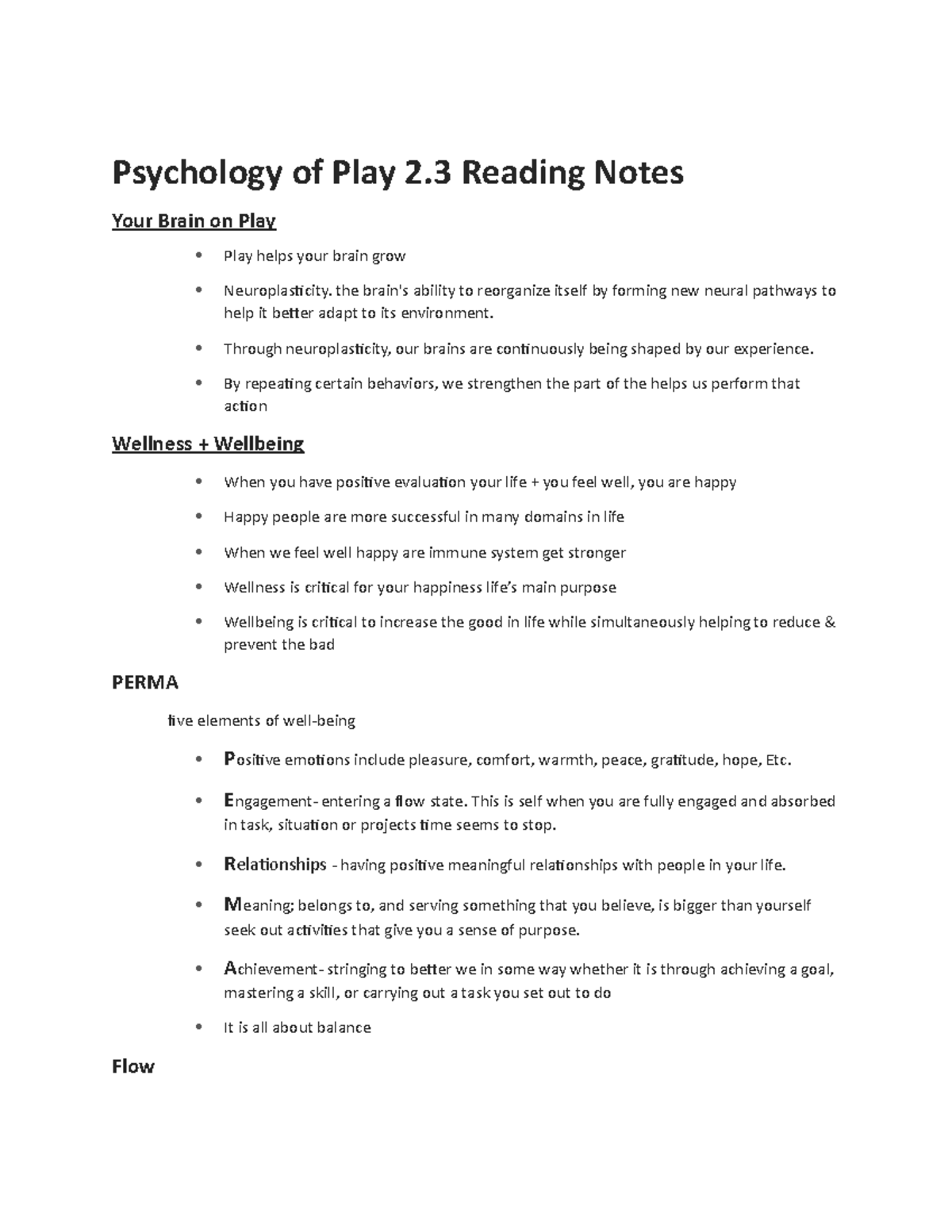 Psychology of play week 2.3 reading - Psychology of Play 2 Reading ...