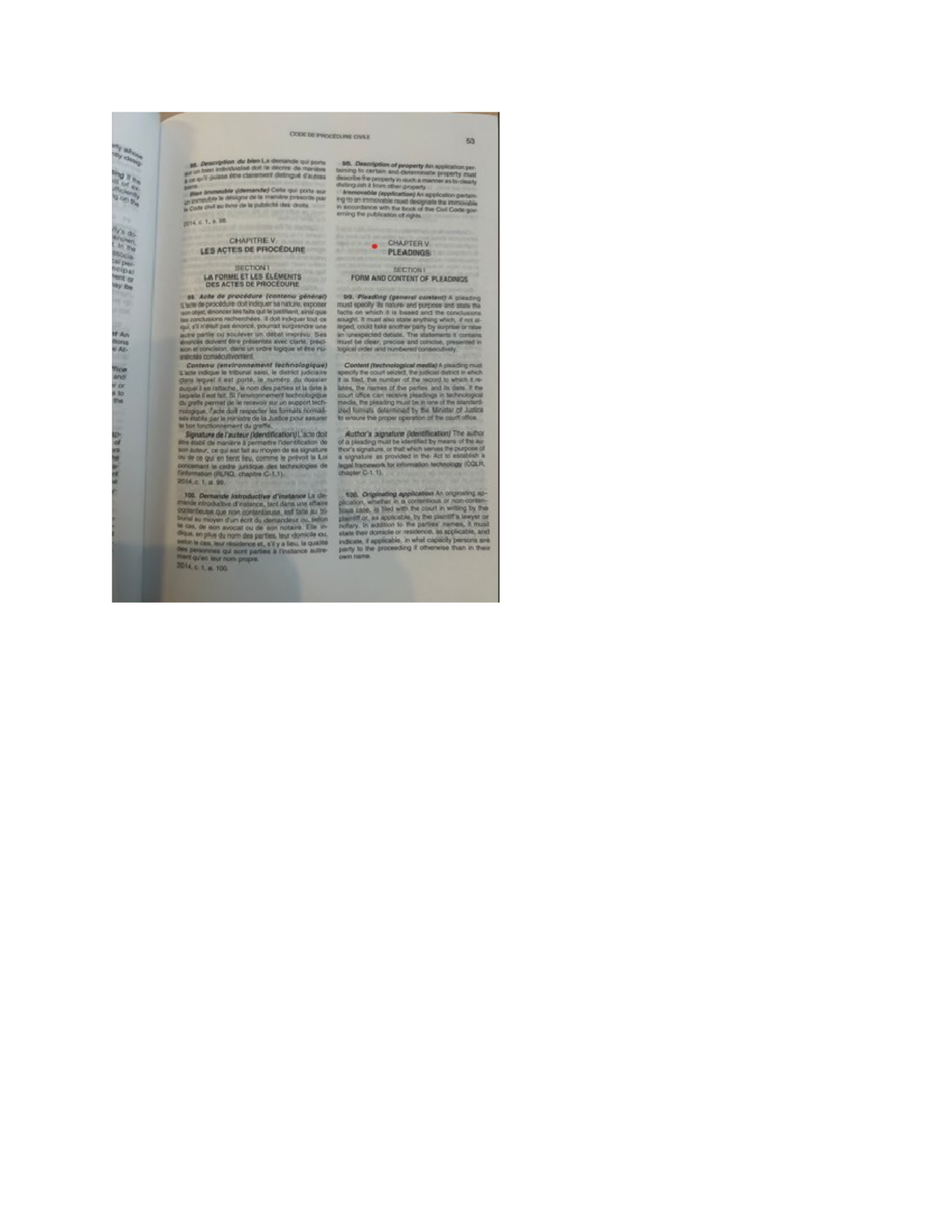 Code de procédure - CODE DE PROCEDURE CIVILE 53 Description du bien La ...