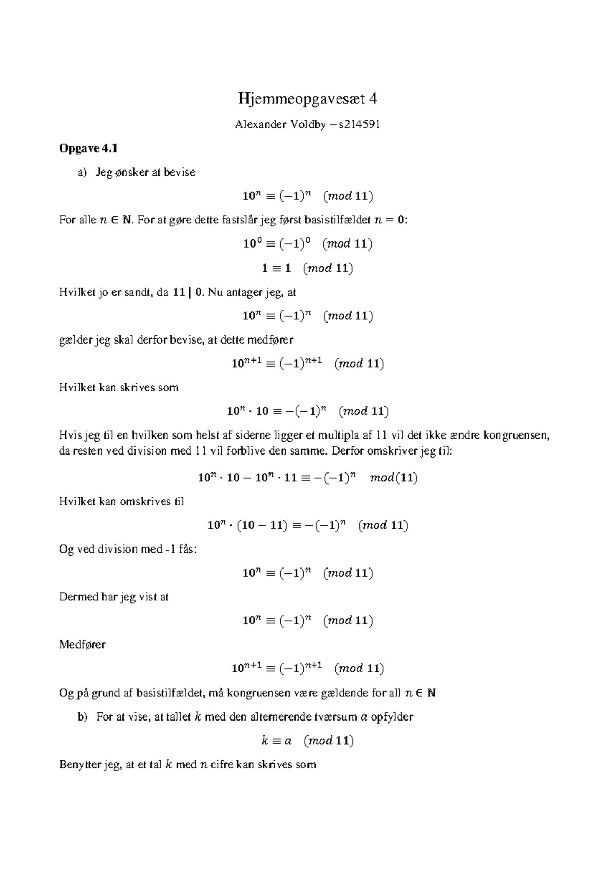 Hjemmeopgavesæt 4 - Besvarelse af hjemmeopgave i diskret matematik ...