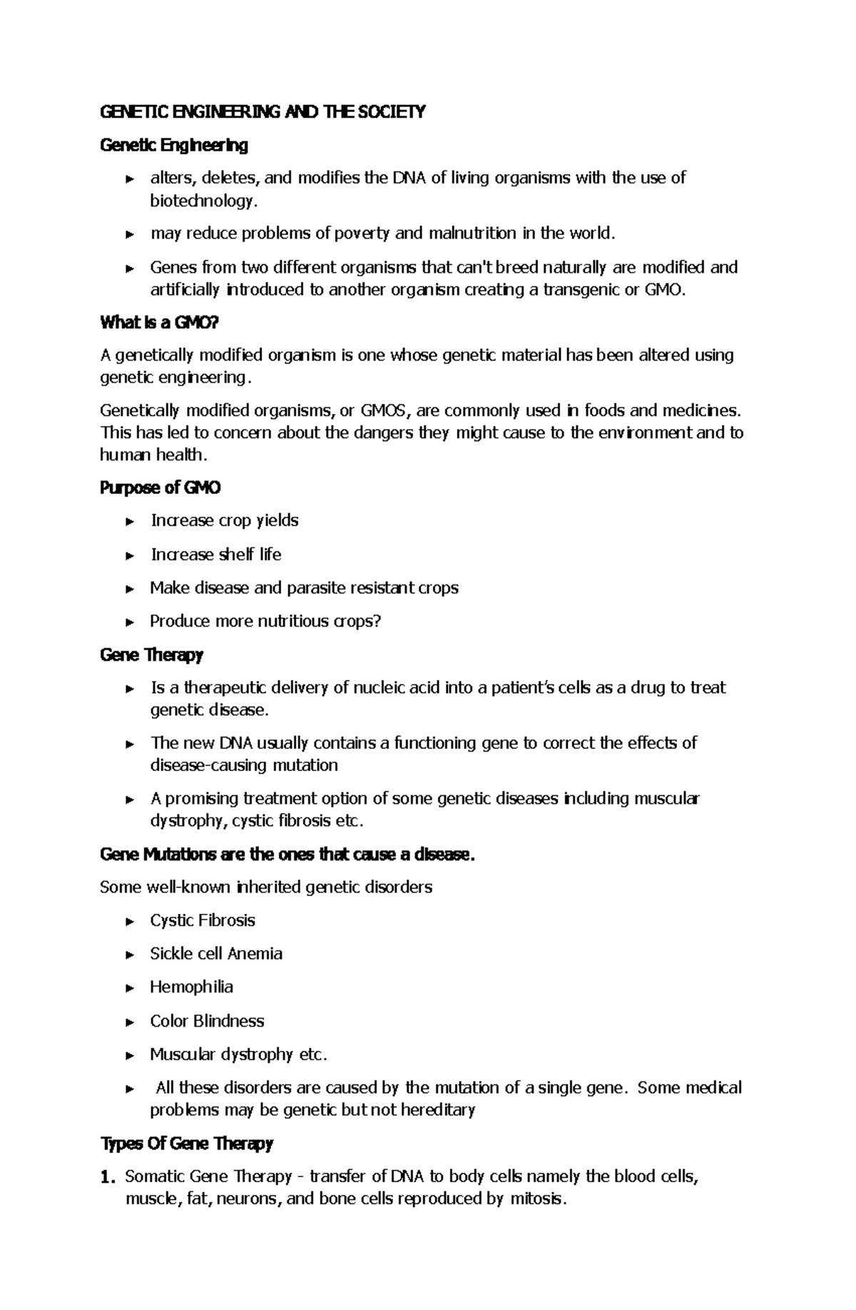 Genetic Engineering AND THE Society - GENETIC ENGINEERING AND THE ...