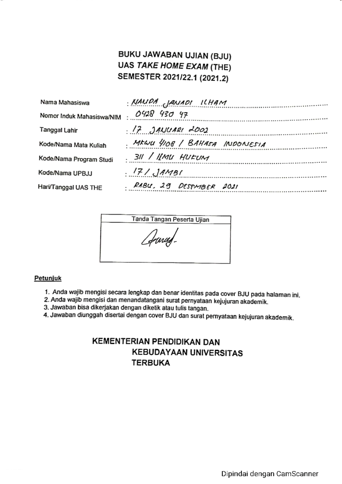 042843047 Nanda Janadi Ilham MKWU Bahasa Indonesia - Studocu