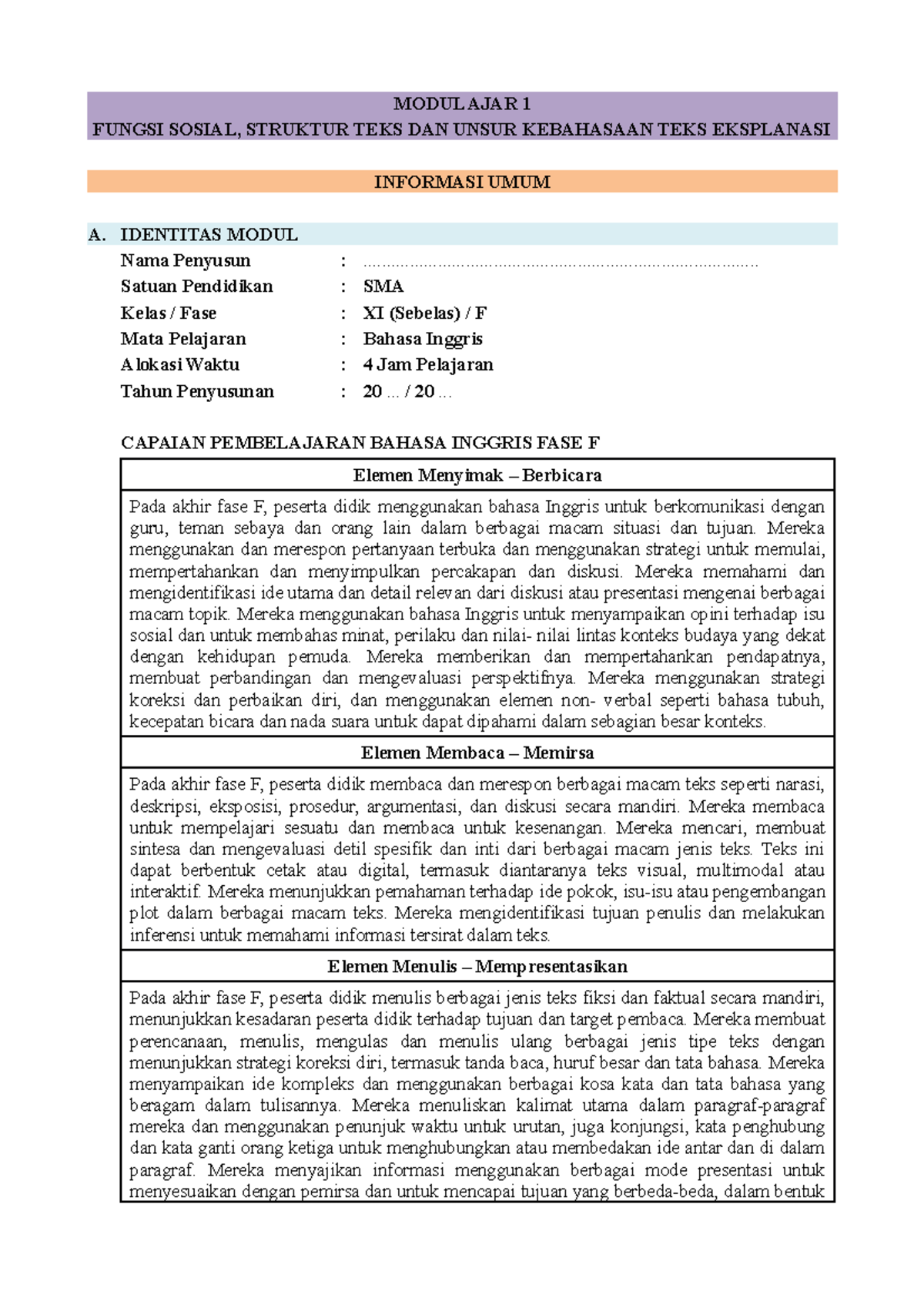 8. Bahasa Inggris Kelas 11 - Tell Me How and Why - MODUL AJAR 1 FUNGSI SOSIAL, STRUKTUR TEKS DAN ...