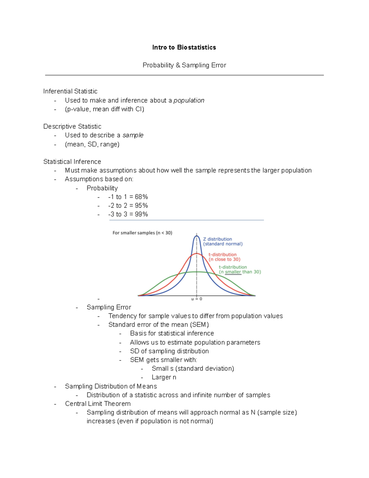 Intro to Biostatistics, Comparing Means, Quantifying Relationships - Intro to Biostatistics ...