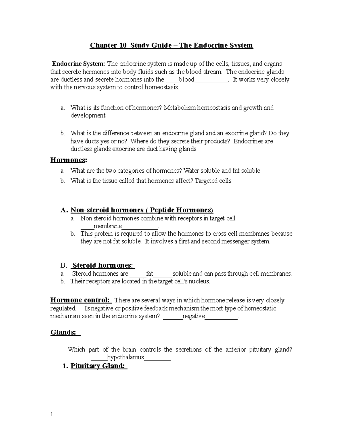 Bio 110 Chapter 10 Study Guide - Fall 2022 - Chapter 10 Study Guide ...