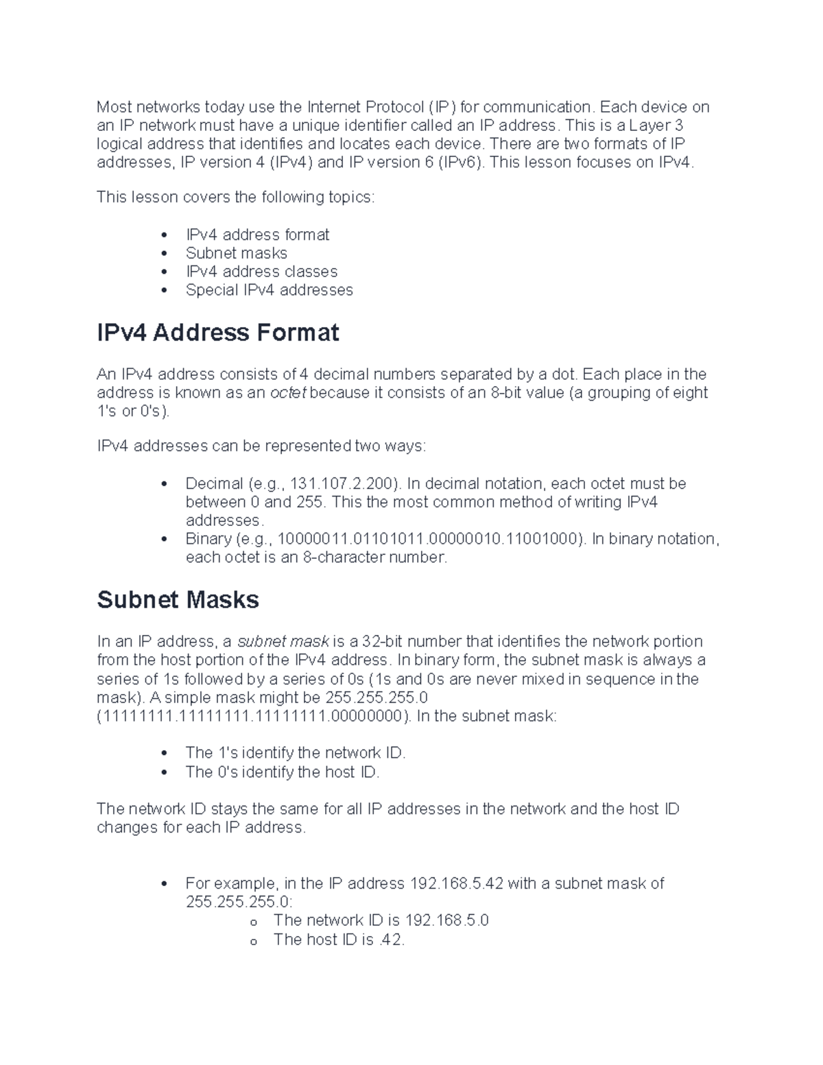 IP address formatting - Most networks today use the Internet Protocol ... IP address formatting - Most networks today use the Internet Protocol ...