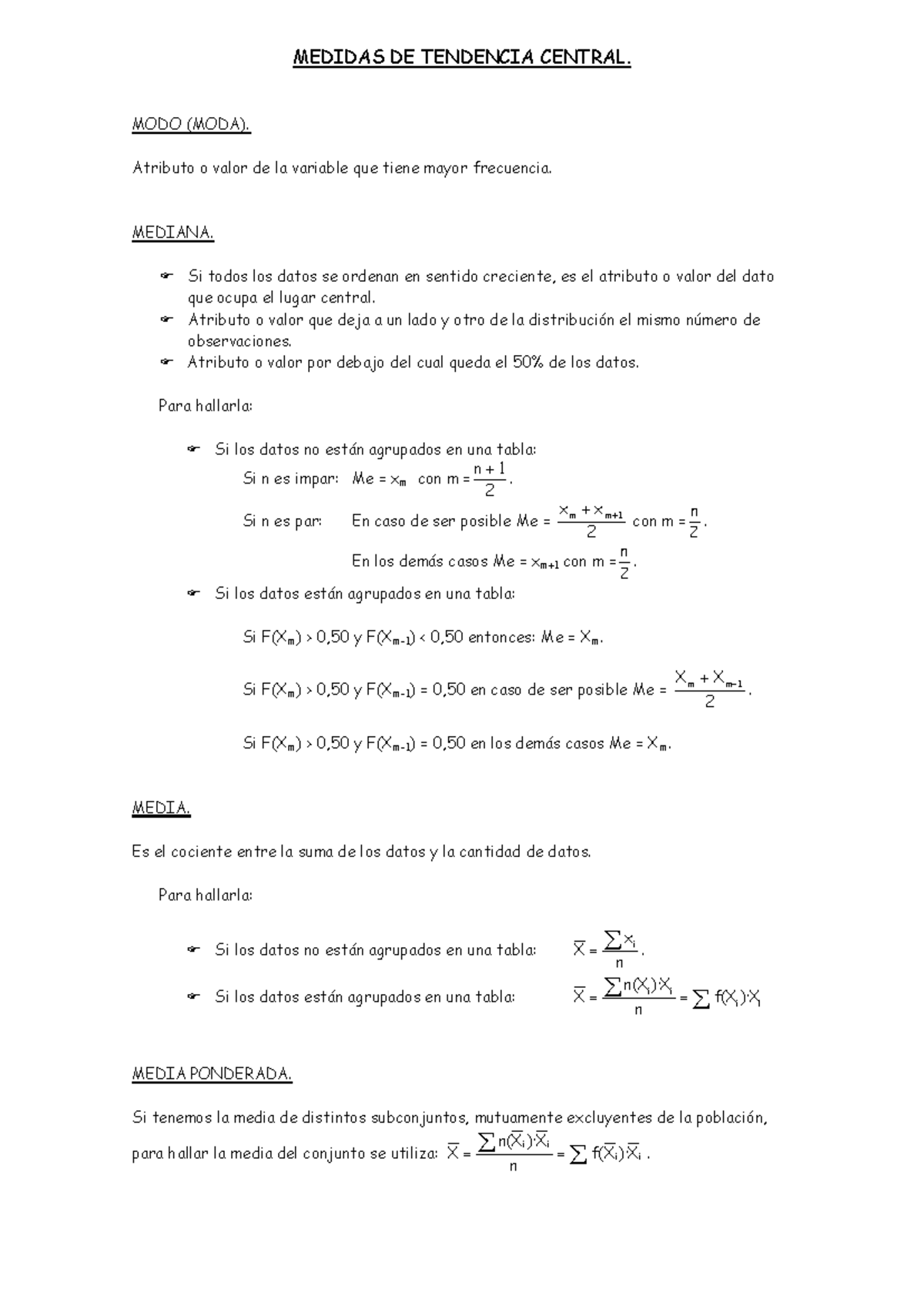 381573773 Formulas basicas de estadistica - MEDIDAS DE TENDENCIA ...
