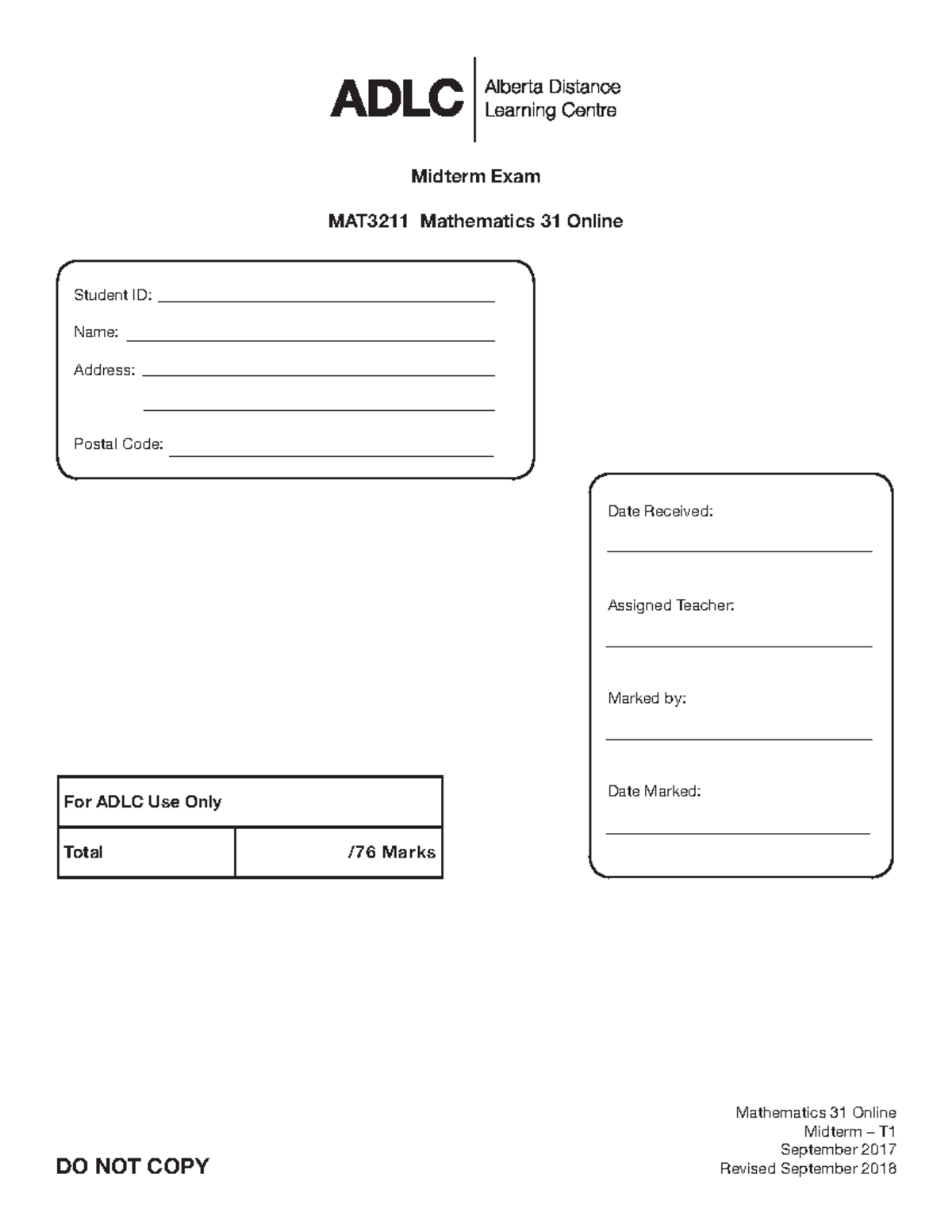 Math 31 Midterm - Mathematics 31 Online Midterm – T September 2017 ...