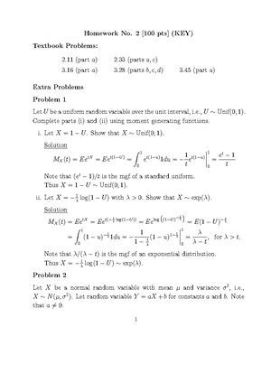 Homework 1 Sol - Homework No. 1 [100 pts] Due: 02/08/ Textbook Problems ...