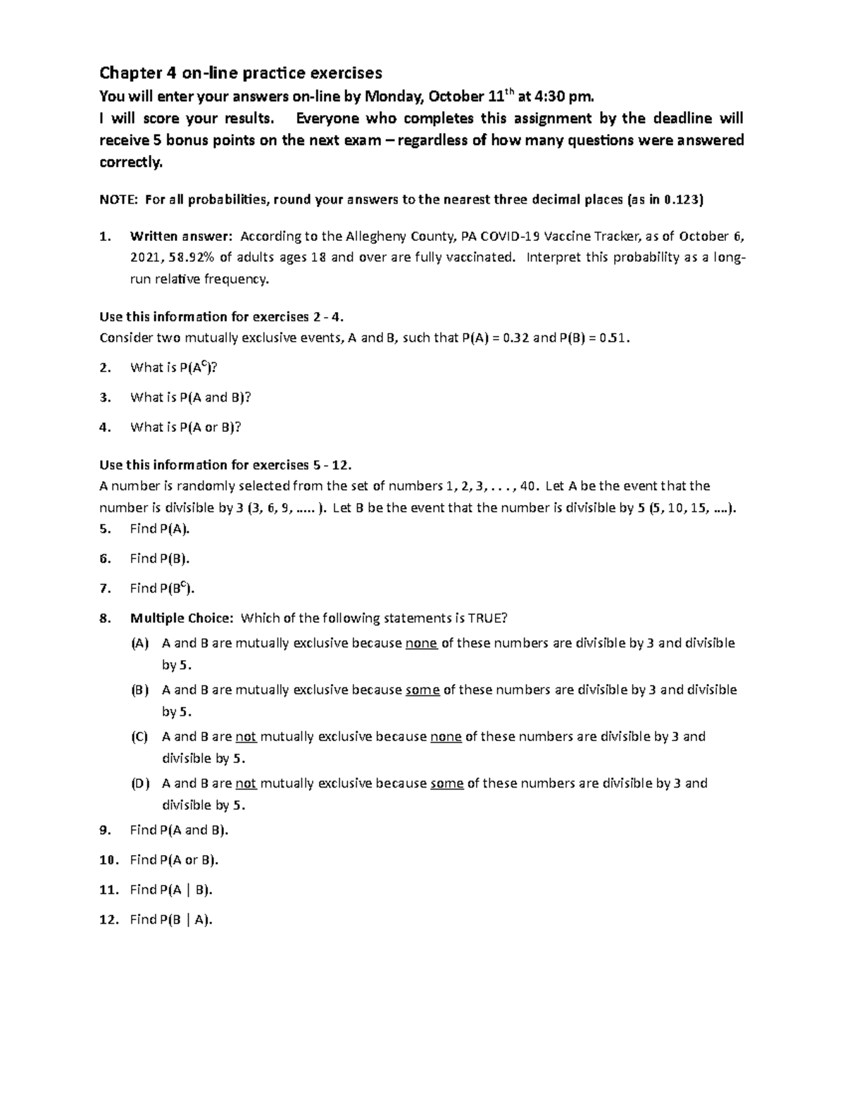 MATH 225, Chapter 4 Practice Exam[ 49] - Chapter 4 on-line practice ...