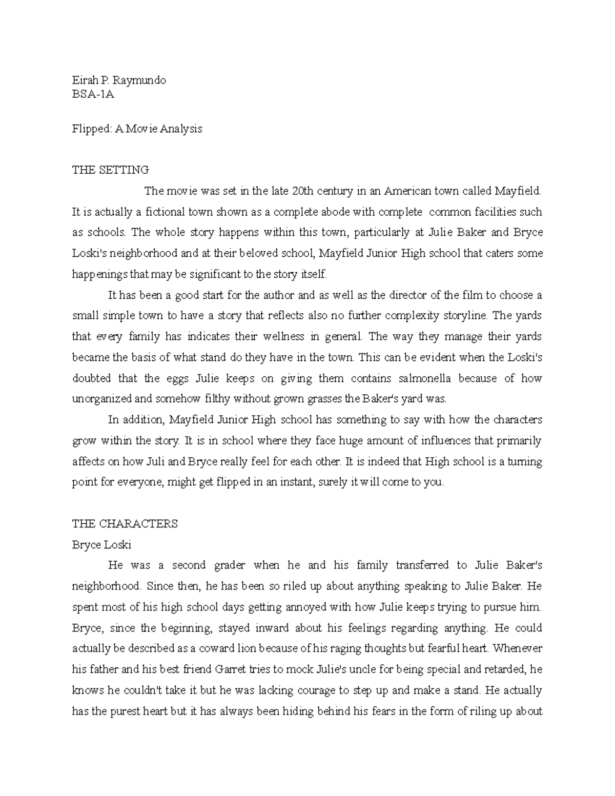 Flipped-final - FLIPPED FINAL - Eirah P. Raymundo BSA-1A Flipped: A ...