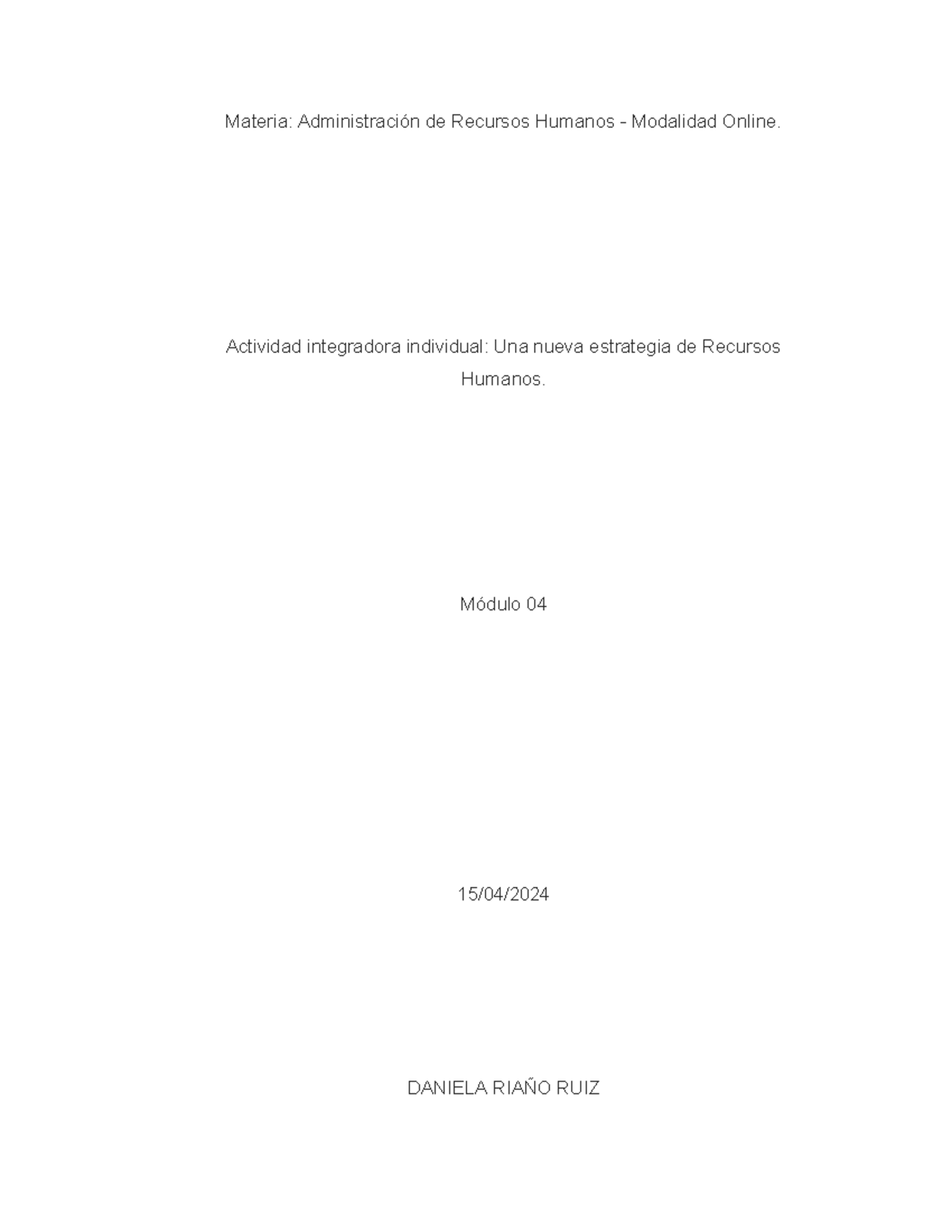 Una nueva estrategia de Recursos Humanos - copia - Materia ...