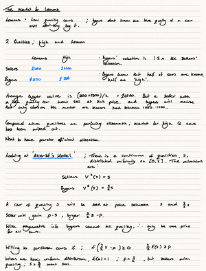 Tutorial exercise 1 - Question Sheet 1 Topics in Microeconomics A ...