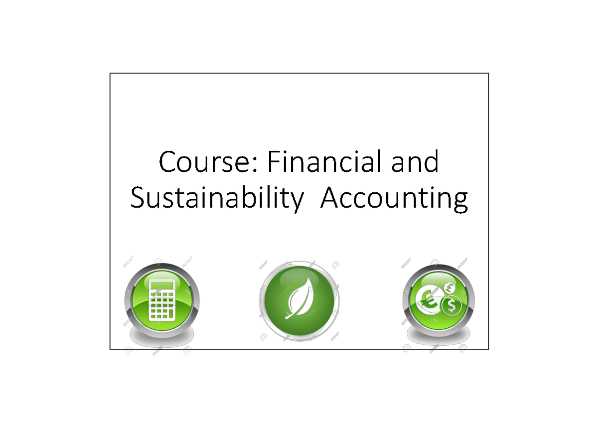 Slides Financial Accounting - Course: Financial and Sustainability ...