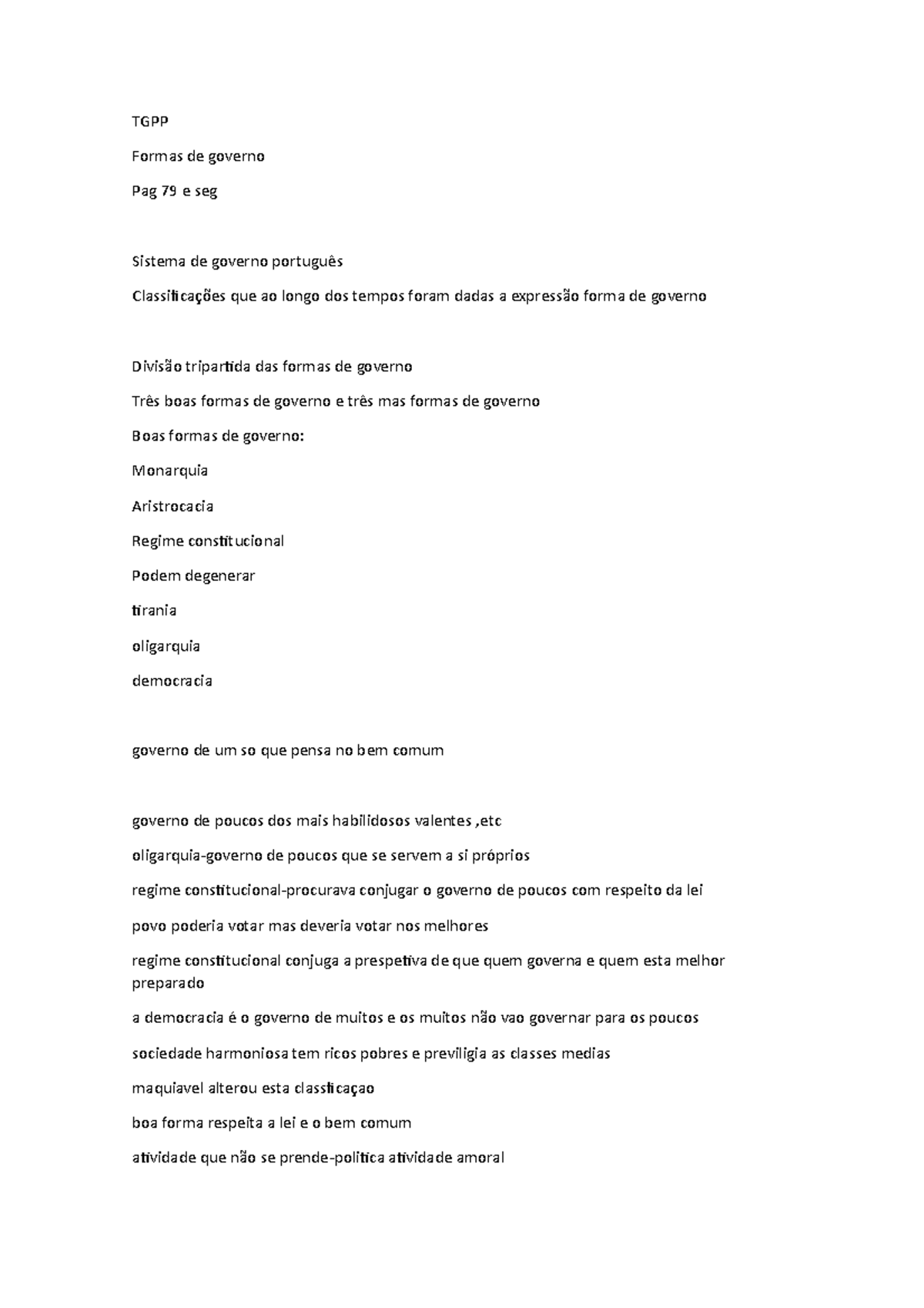 Formss - fkfkfk - TGPP Formas de governo Pag 79 e seg Sistema de ...