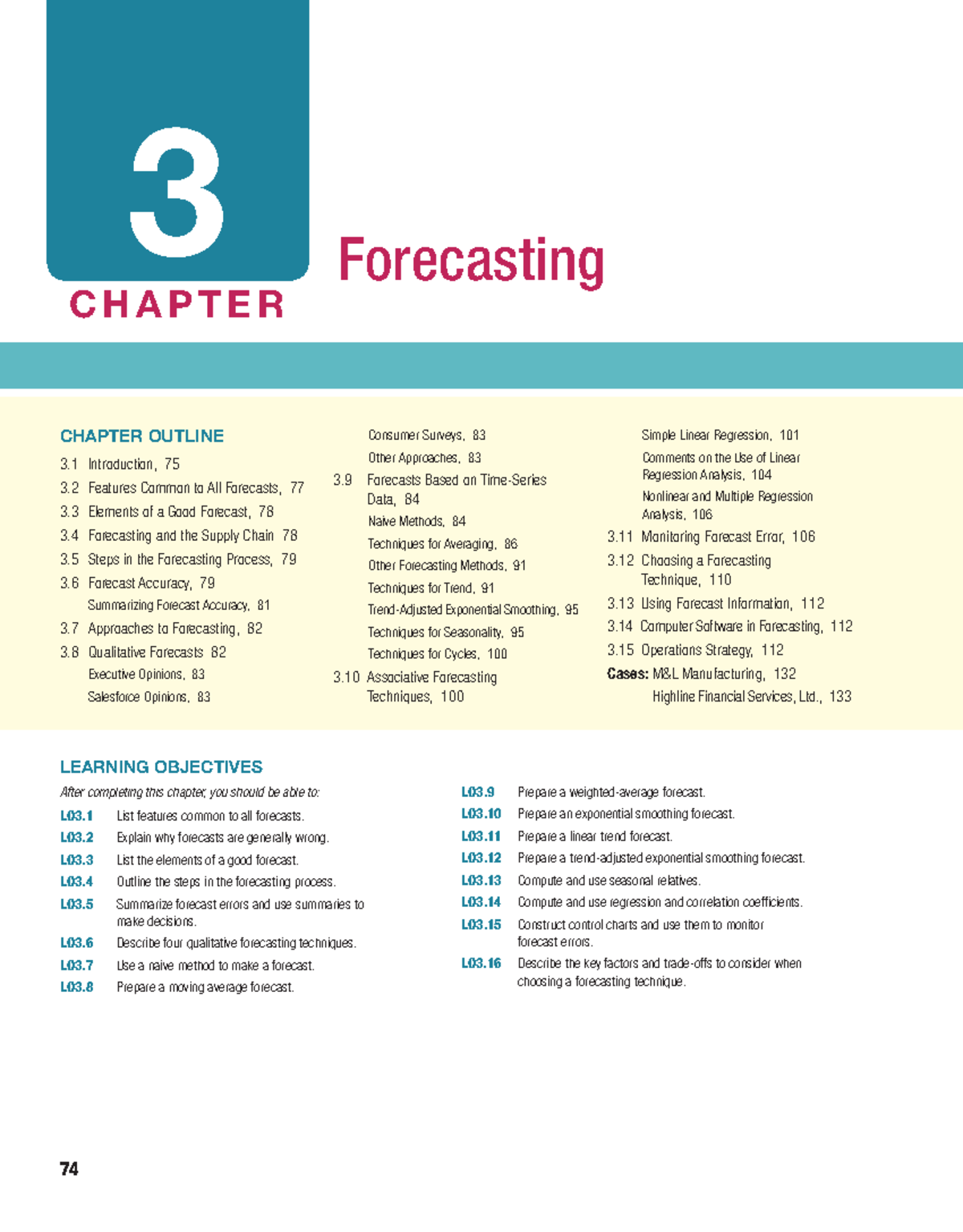 03.0 - Forecasting - textbook to operation management chapter 3 - 74 ...