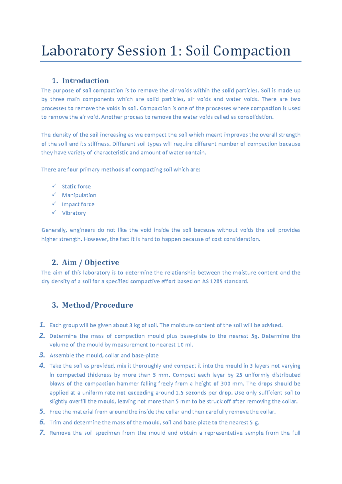 Seminar assignments - lab soil 1-4 (2014) - Laboratory Session 1: Soil ...